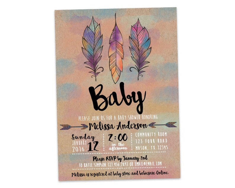 Tribal Baby Shower Invitation Aztec Baby Shower Invite - Etsy