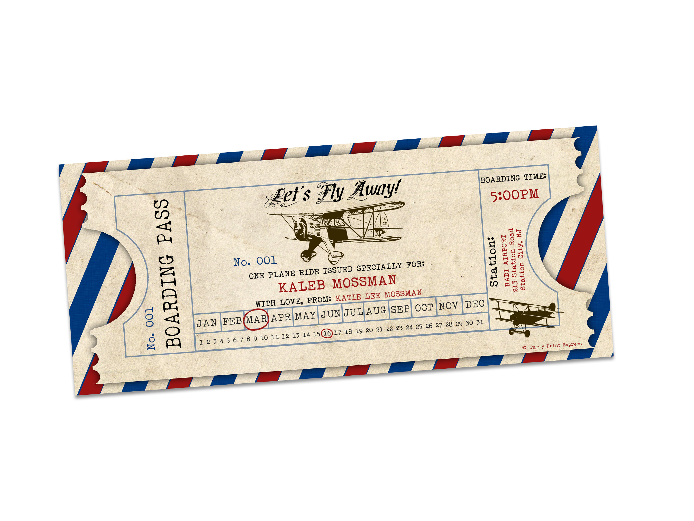 Vintage Airline Ticket