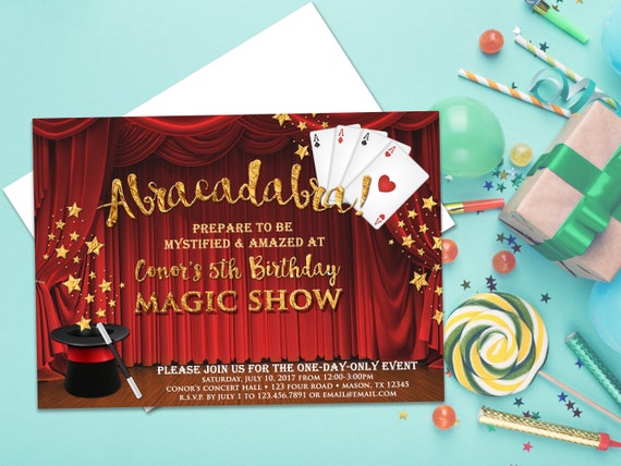 Magic Show Birthday Party Invitations