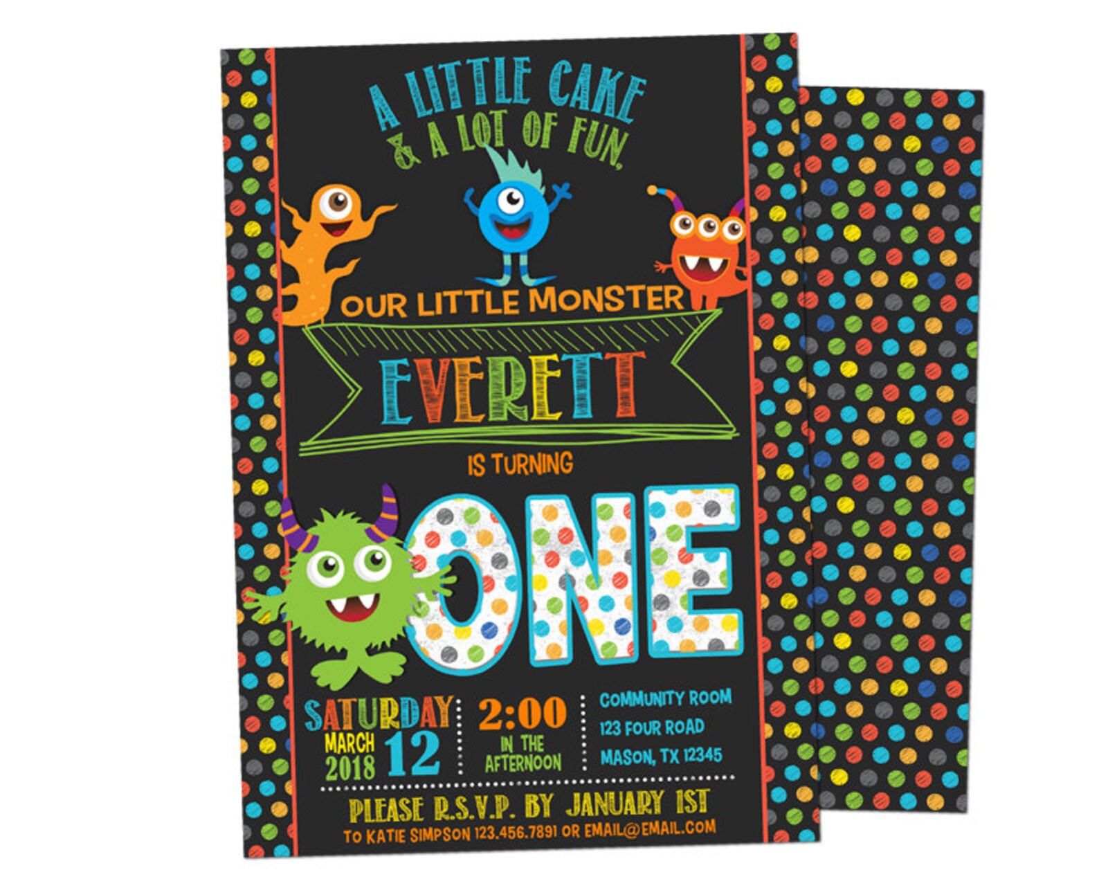 Monster Invitations Monsters 1st Birthday Invitation | Etsy