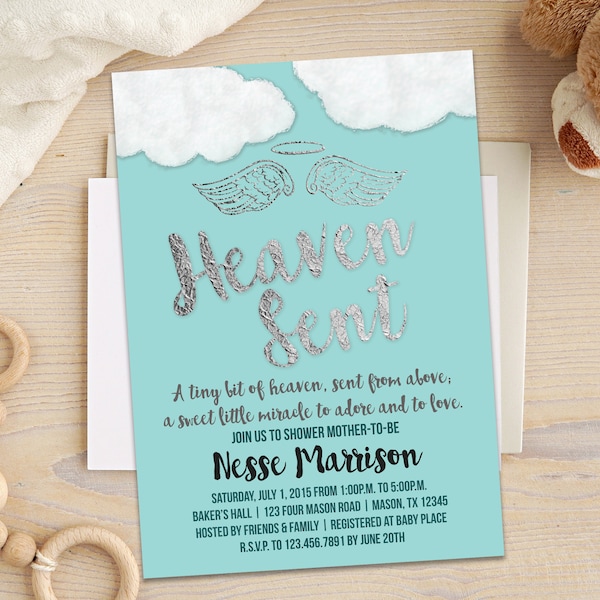 Sent From Heaven Invitations - Etsy