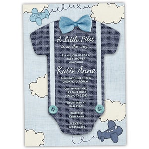Little Pilot Baby Shower Invitation Airplane Baby Shower Invitations ...
