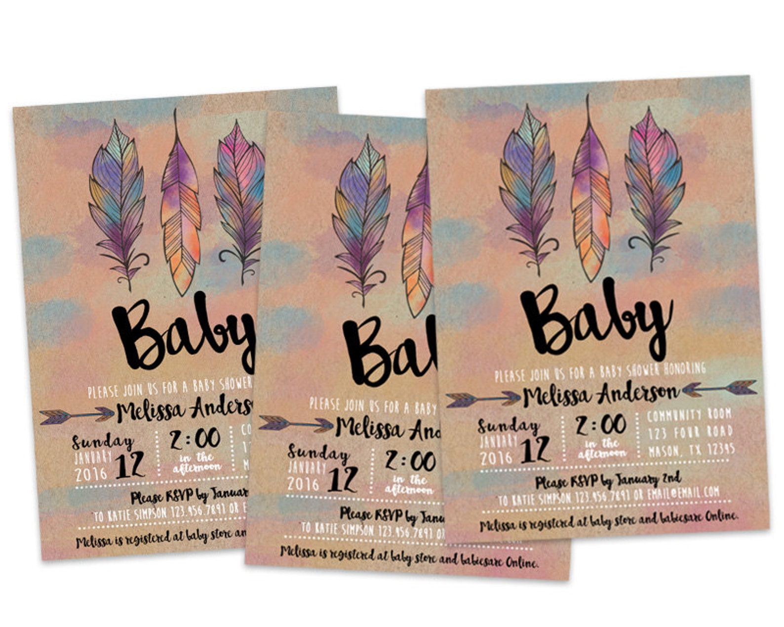 Tribal Baby Shower Invitation Aztec Baby Shower Invite - Etsy