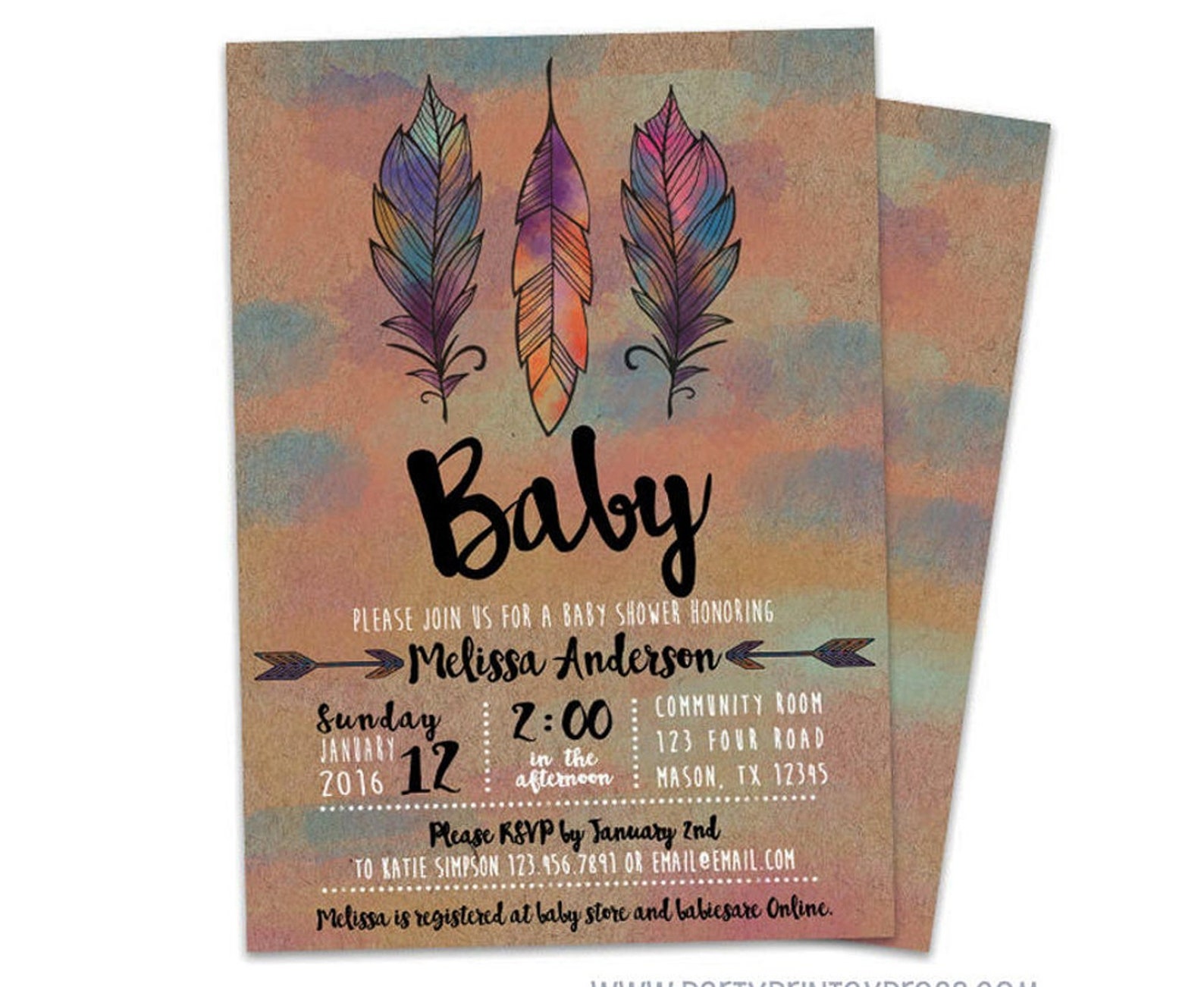 Tribal Baby Shower Invitation Aztec Baby Shower Invite - Etsy