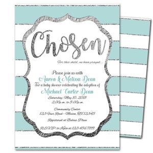 Adoption Baby Shower Invitations Boy - Blue Adopted Baby Shower ...