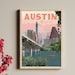 Austin Texas Travel Poster Austin Texas Vintage Style Print - Etsy
