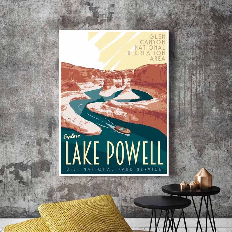 Vintage Lake Poster - Etsy