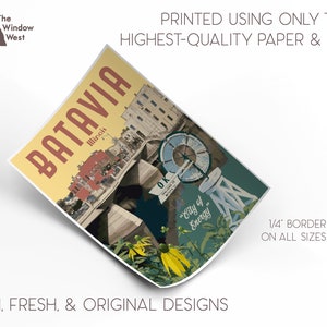 Batavia Illinois Travel Poster, Batavia Illinois Print, Vintage Travel ...