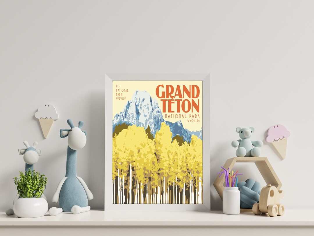 Grand Teton National Park Poster, Grant Teton Travel Poster, National ...