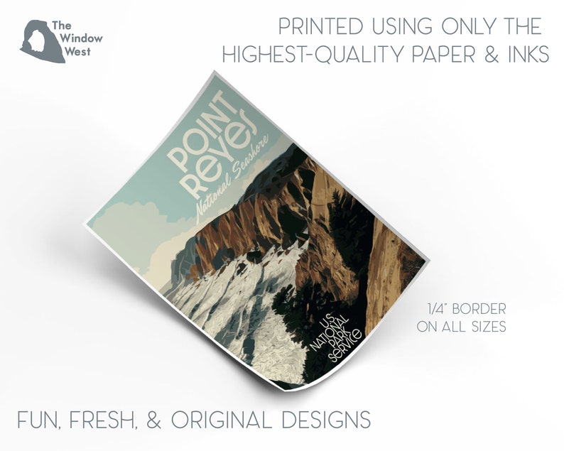 Point Reyes National Seashore Vintage Style Travel Poster | Etsy