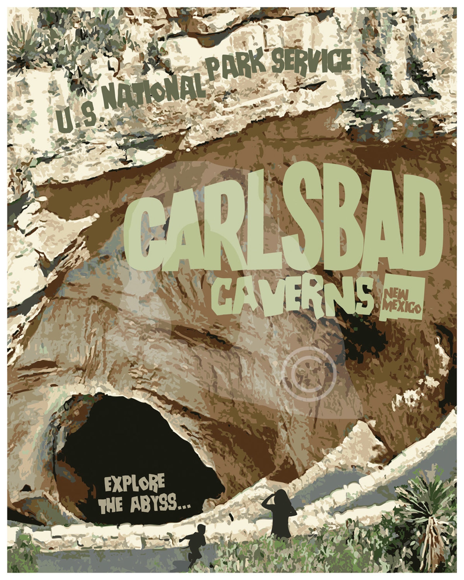 Carlsbad Caverns National Park Poster Vintage Carlsbad | Etsy
