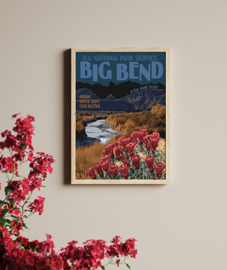 Big Bend National Park Poster, Big Bend National Park Print, Vintage ...