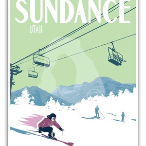 Sundance Utah Ski Poster, Vintage Style Travel Print - Etsy