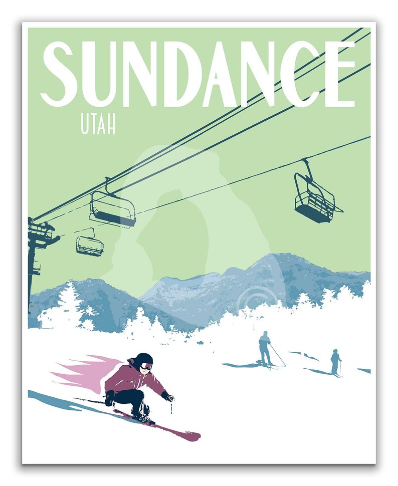 Sundance Poster, Park City Poster, Copper Mountain Poster, Ski Print ...