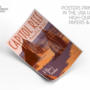 Capitol Reef National Park Utah Vintage Style Travel Poster - Etsy
