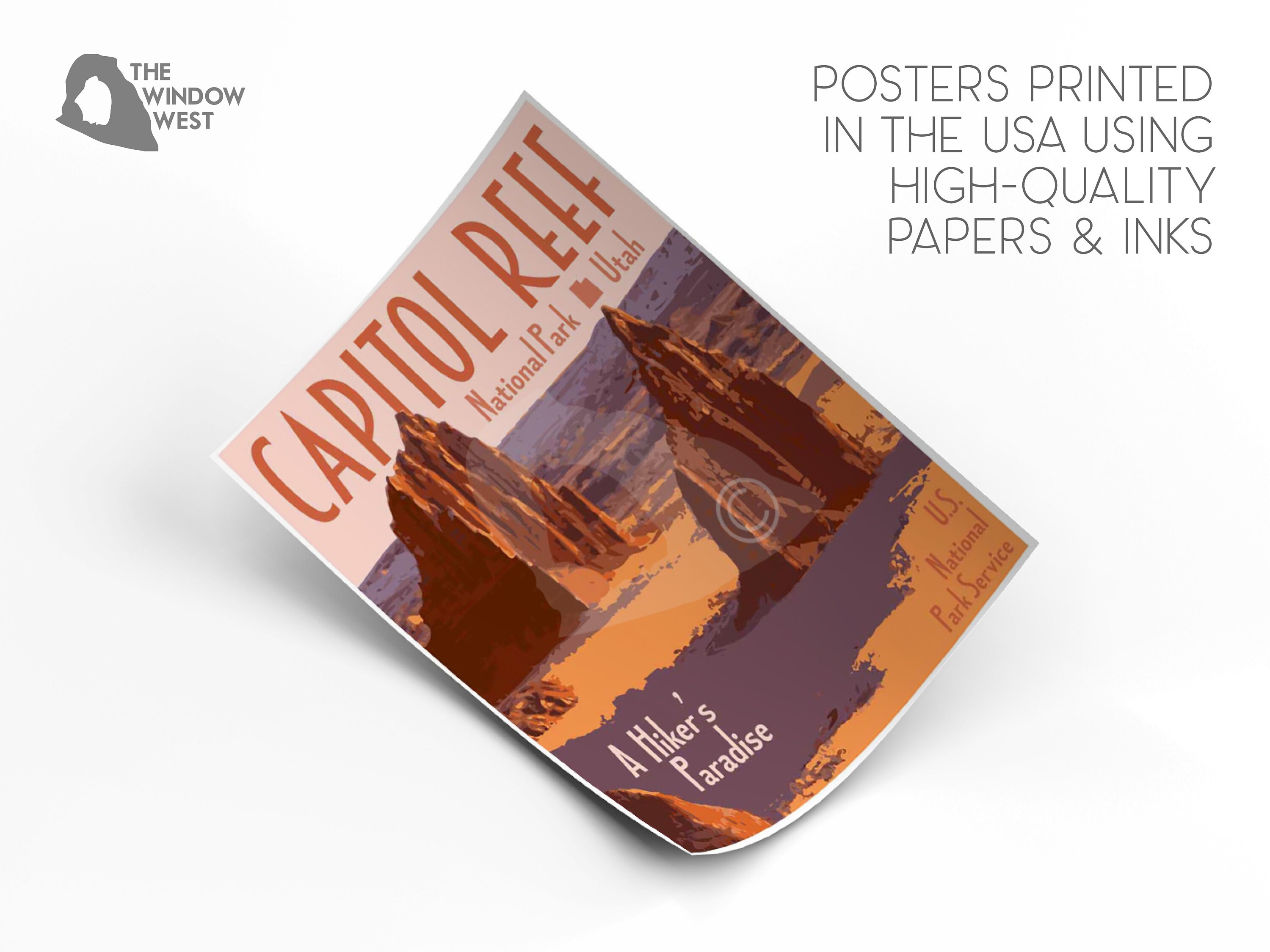 Capitol Reef National Park Utah Vintage Style Travel Poster - Etsy