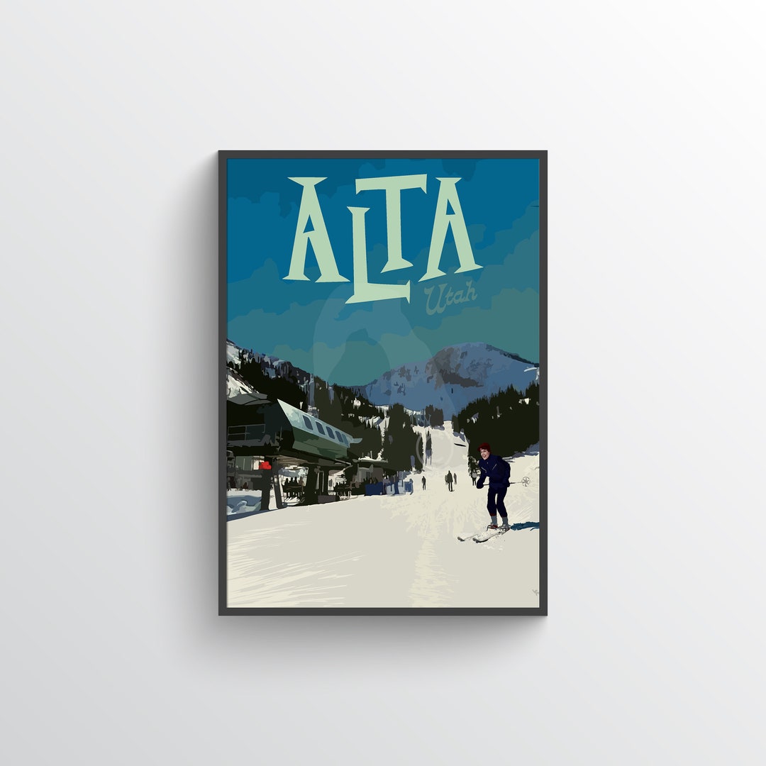 Alta Utah Print, Ski Alta Poster, Utah Mountain Art - Etsy