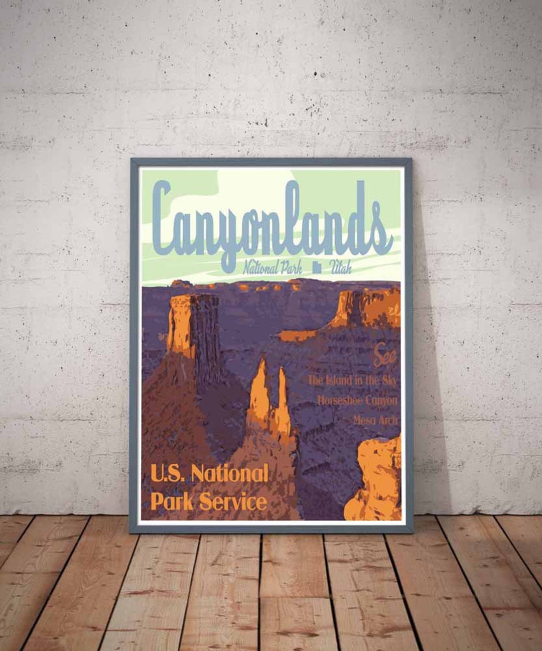 Canyonlands National Park Utah Vintage Style Travel Poster, National ...