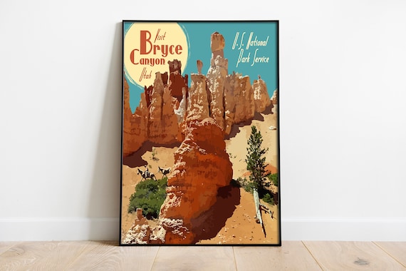 Bryce Canyon National Park Utah Vintage Style Travel Poster - Etsy