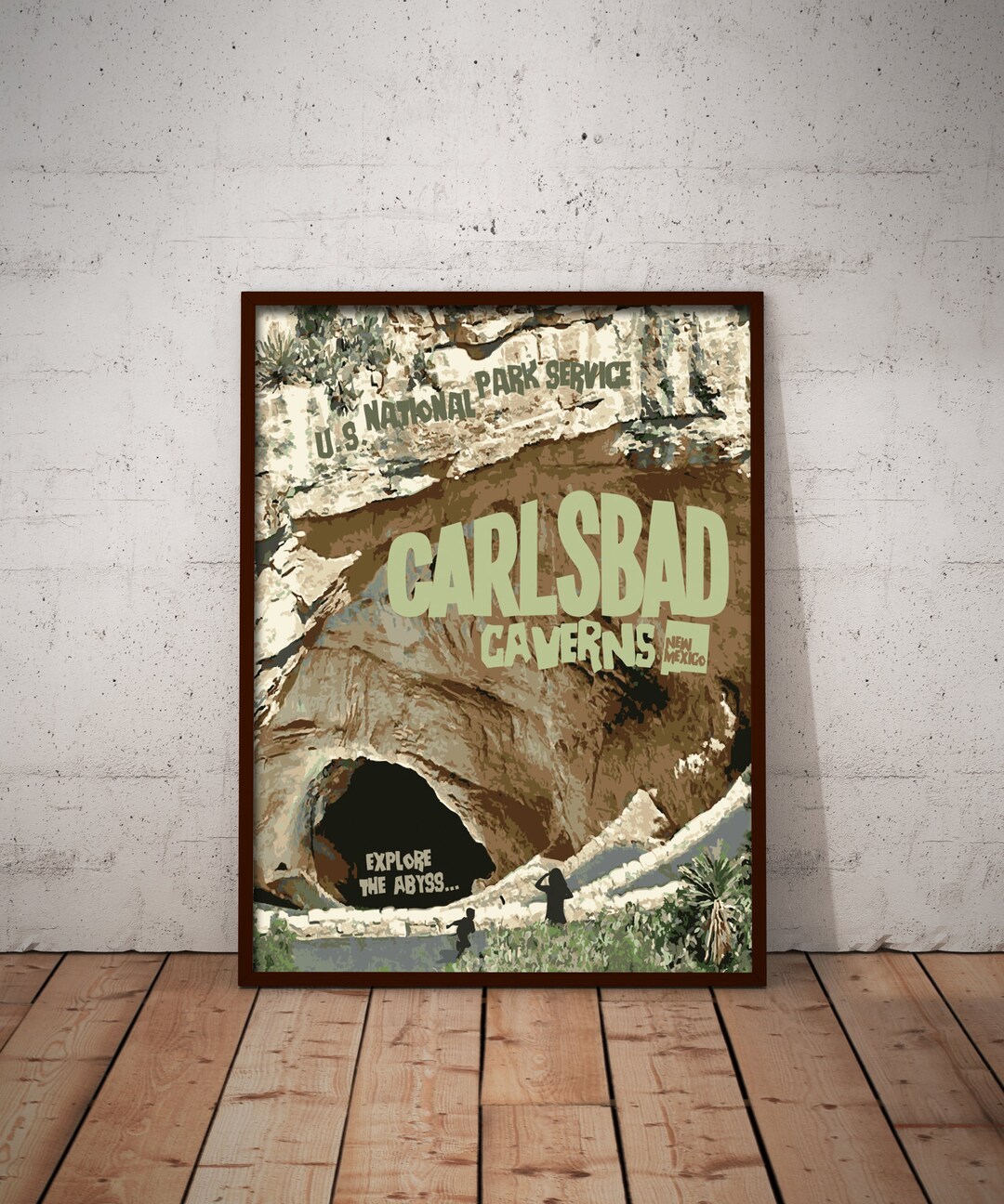 Carlsbad Caverns National Park Poster, New Mexico National Park Vintage ...