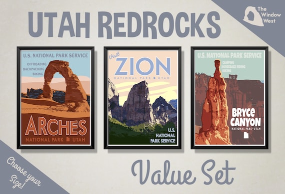 Utah National Parks Posters Utah Redrocks National Park - Etsy
