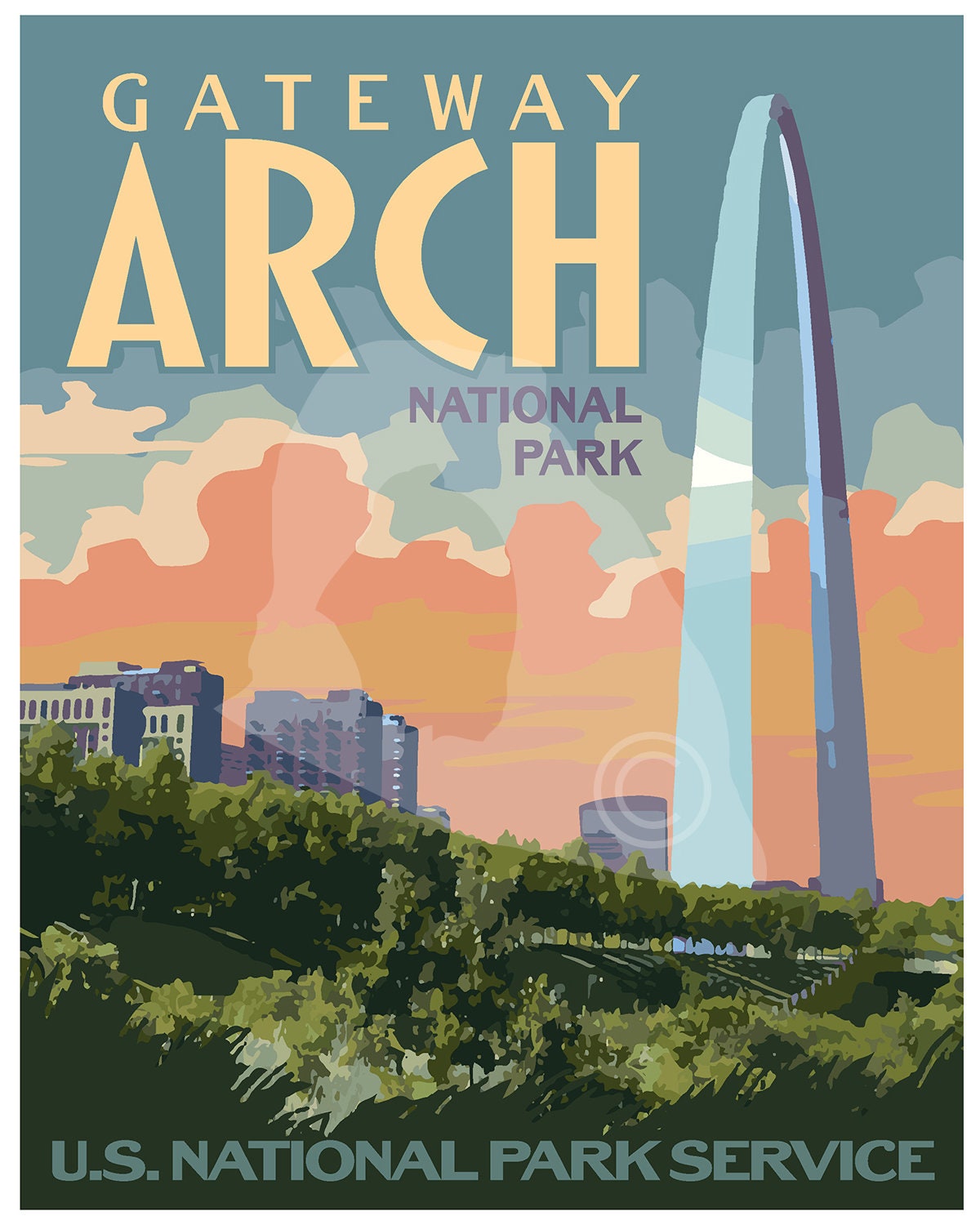 Gateway Arch National Park Poster Gateway Arch Print Saint | Etsy