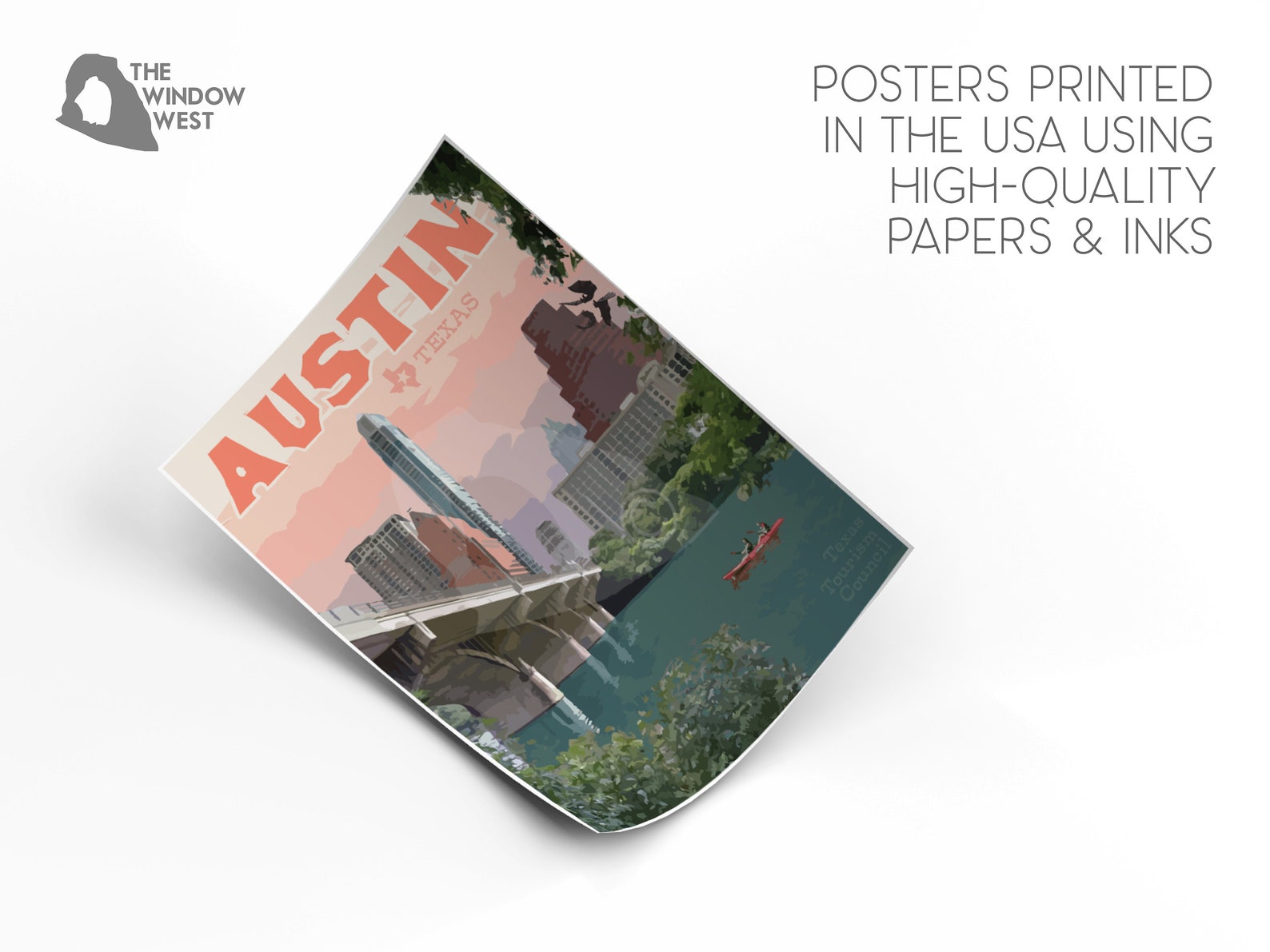 Austin Texas Travel Poster Austin Texas Vintage Style Print - Etsy