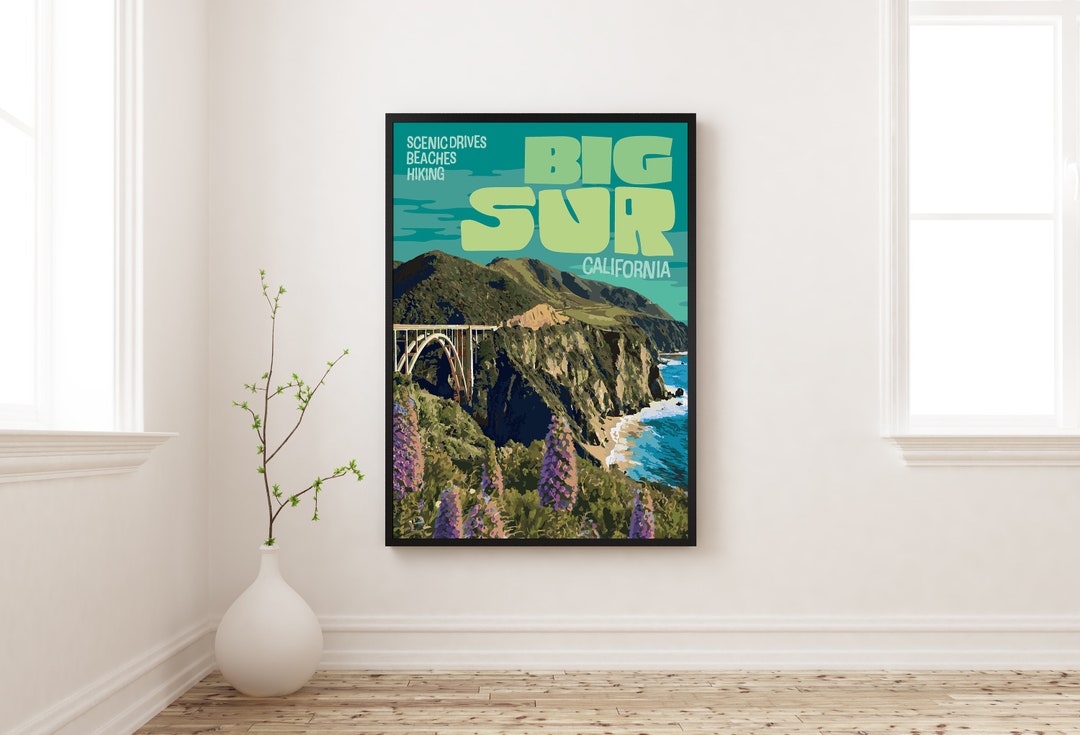 Big Sur California Poster, Big Sur National Forest Poster, California ...
