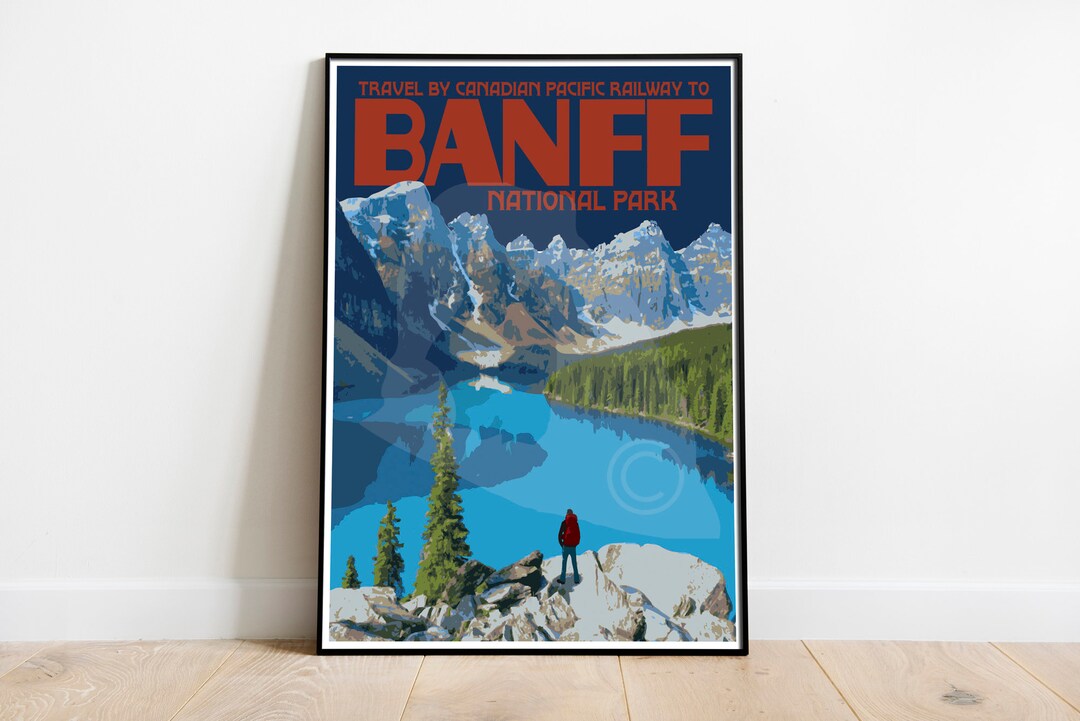 Banff National Park Travel Poster, Banff Canada National Park Print ...