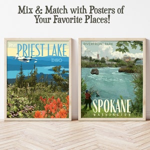 Spokane Washington Poster, Spokane Riverfront Park Print, Spokane Falls ...