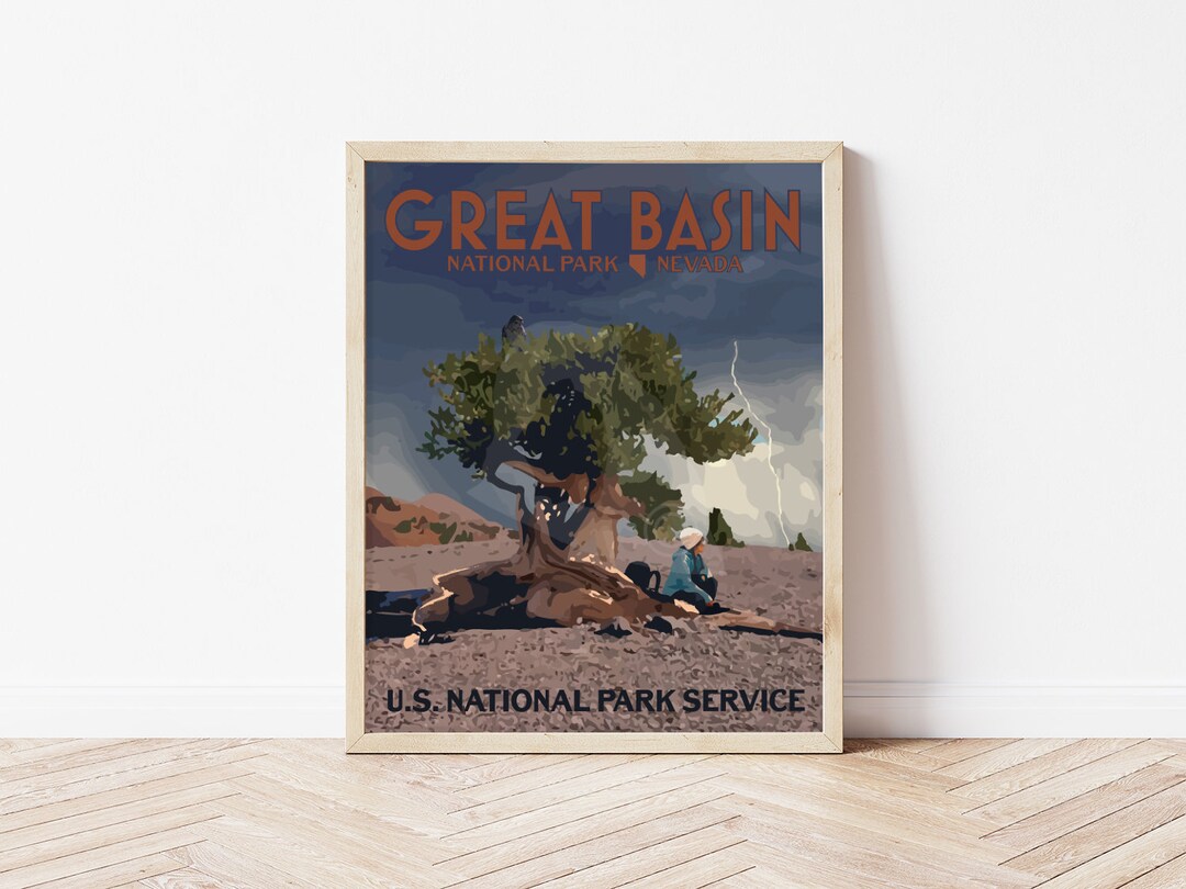 Great Basin National Park Vintage Style Travel Poster, Bristlecone ...