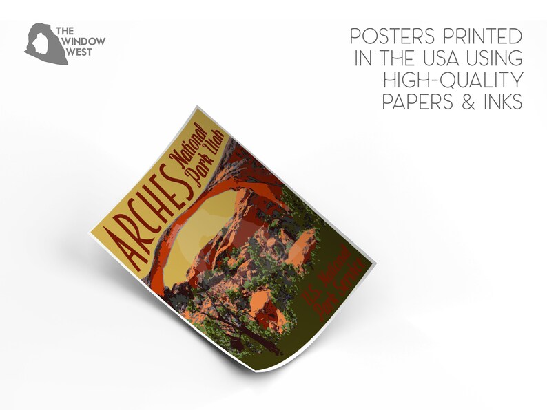 Arches National Park Travel Poster Landscape Arch Poster - Etsy