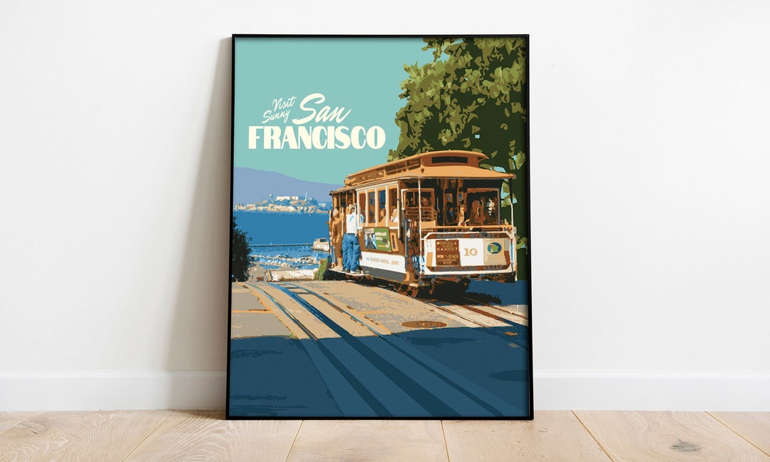 San Francisco Trolley Car Vintage Travel Poster - Etsy