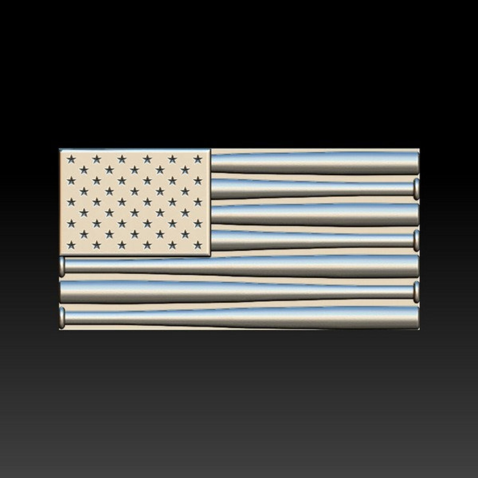 3D STL File for CNC - Flag USA With Baseball Bats - Etsy