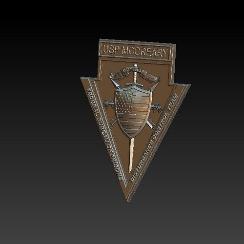 3D STL Model for CNC Badge With Shield - Etsy
