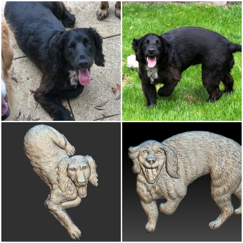 Custom STL Portrait of Dogs and Pets File for CNC Router Based - Etsy