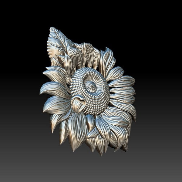 3D STL File for CNC Sun Flower - Etsy