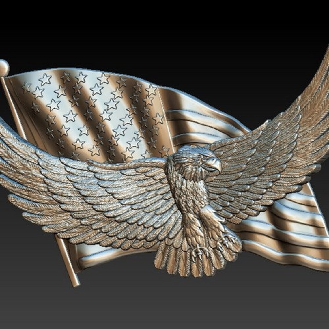 3D STL File for CNC Eagle With Flag V2 - Etsy