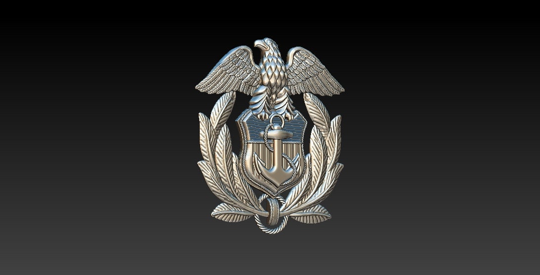 3D STL File for CNC Badge Eagle With Anchor - Etsy