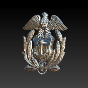 3D STL File for CNC - Badge Eagle With Anchor - Etsy