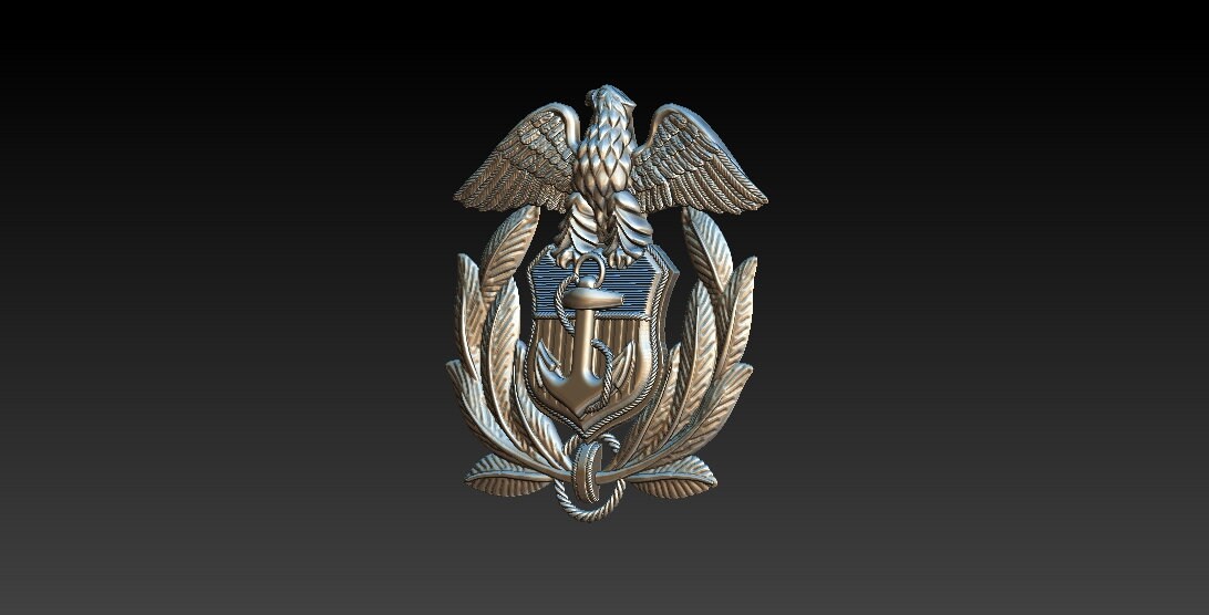 3D STL File for CNC Badge Eagle With Anchor - Etsy