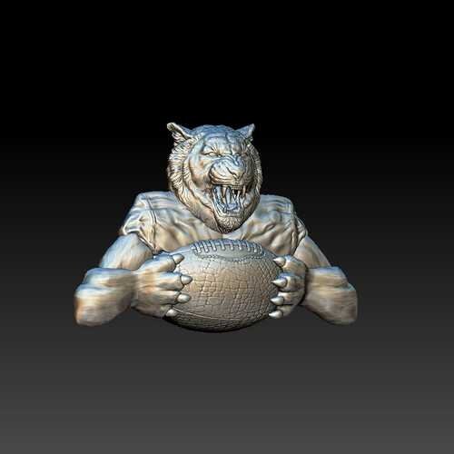 3D STL File for CNC American Football Tiger - Etsy