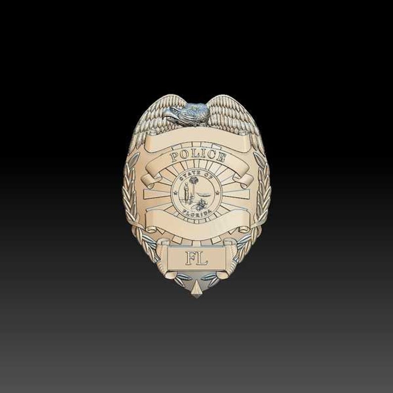 3D STL Model Badge Police of Florida - Etsy