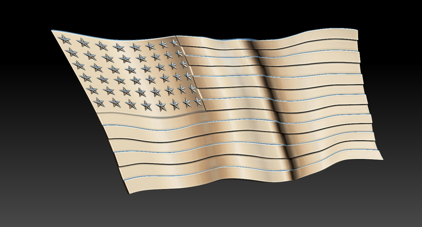 3D STL Models for CNC - 14 Set USA Flags - 14 Stl Files With Hi Details ...