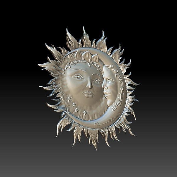 3D STL File for CNC Sun and Moon - Etsy
