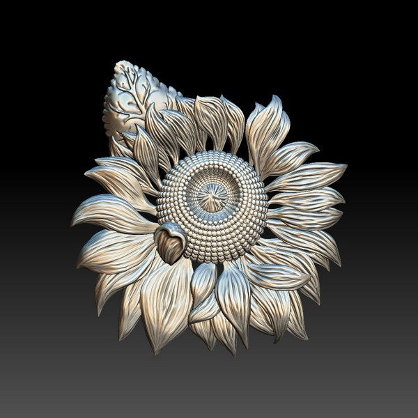 Sunflower Stl File - Etsy