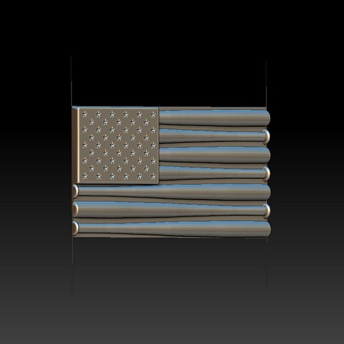 3D STL File for CNC - Flag USA With Baseball Bats - Etsy