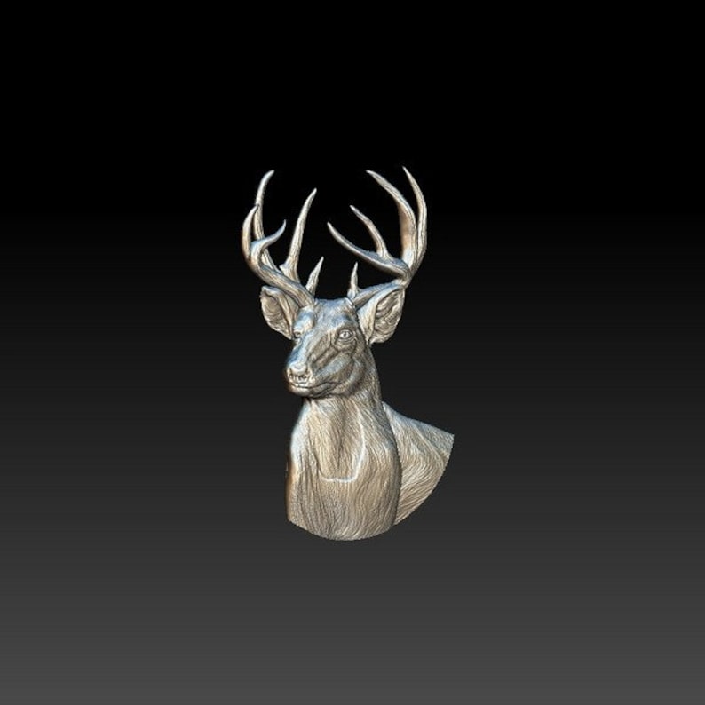 3D STL File for CNC - Deer Head - Etsy