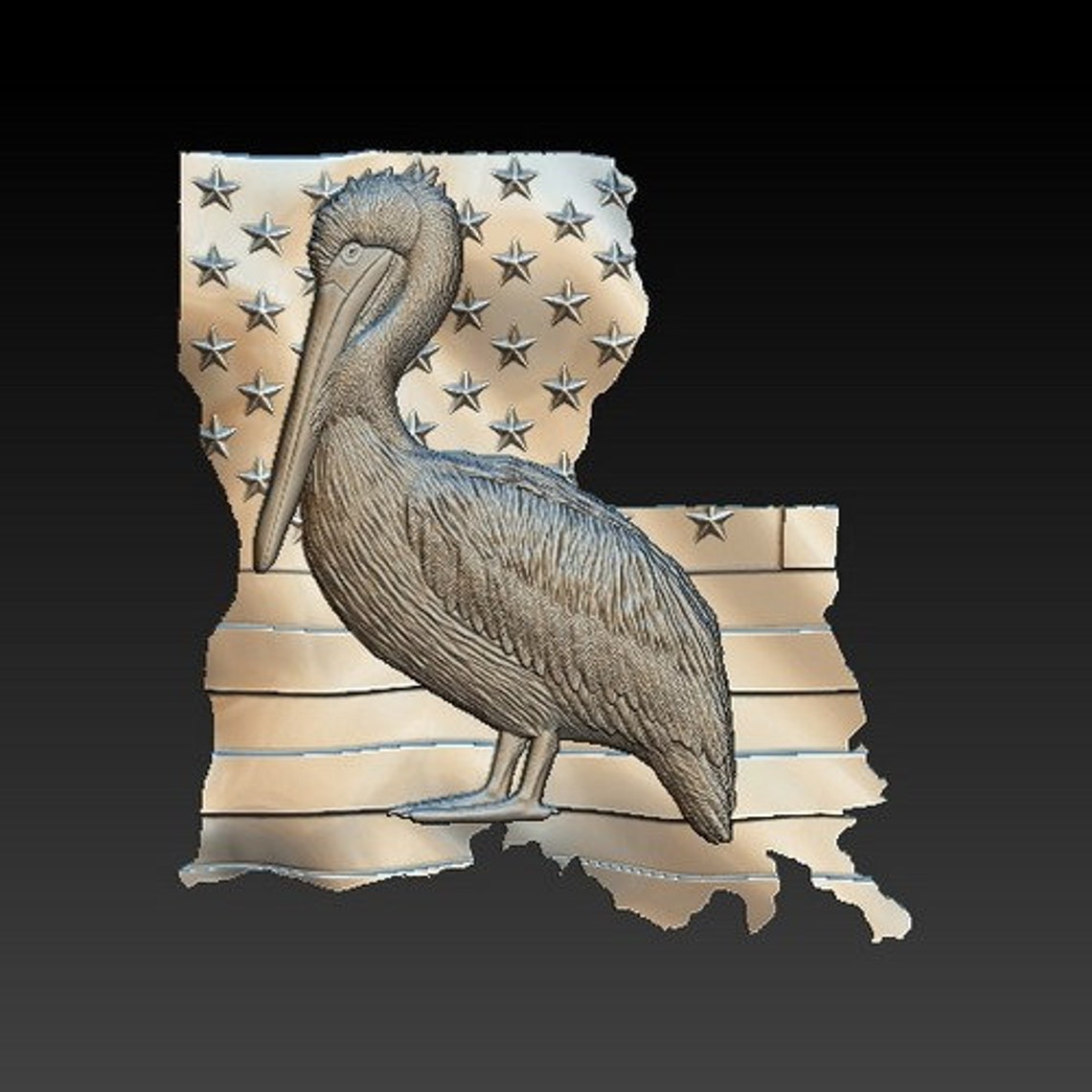 3D STL File for CNC Pelican Louisiana Flag USA - Etsy
