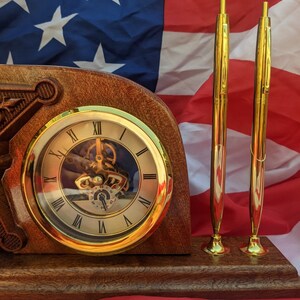 Custom Police Badge Shelf/desktop Clock With Pen Holder - Etsy